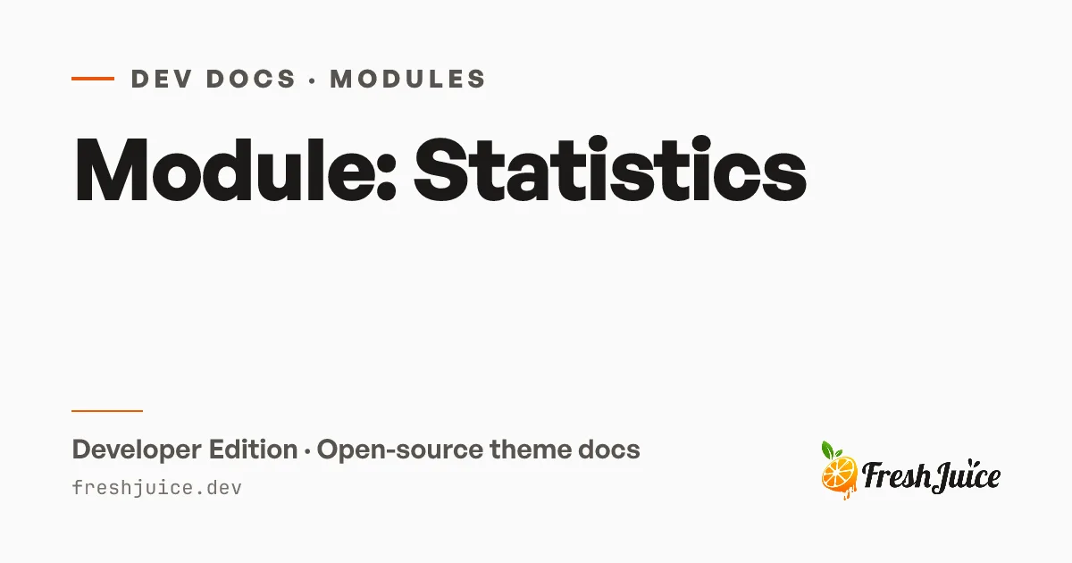 Module: Statistics | FreshJuice DEV Docs